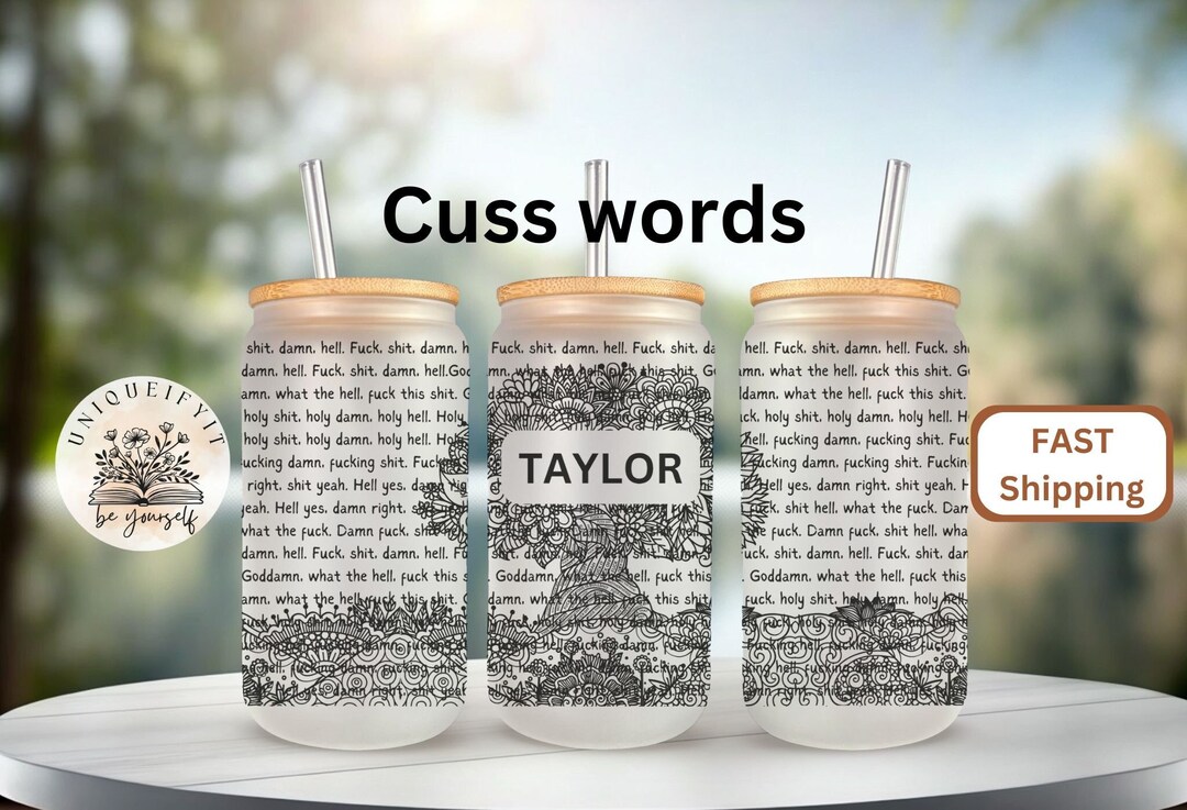 Swear Words Iced Coffee Cup, Swear Word Gift, Poem Gift, Swear Word Cup ...
