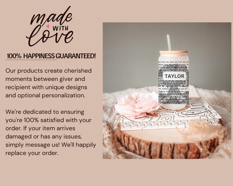 Swear Words Iced Coffee Cup, Swear Word Gift, Poem Gift, Swear Word Cup ...