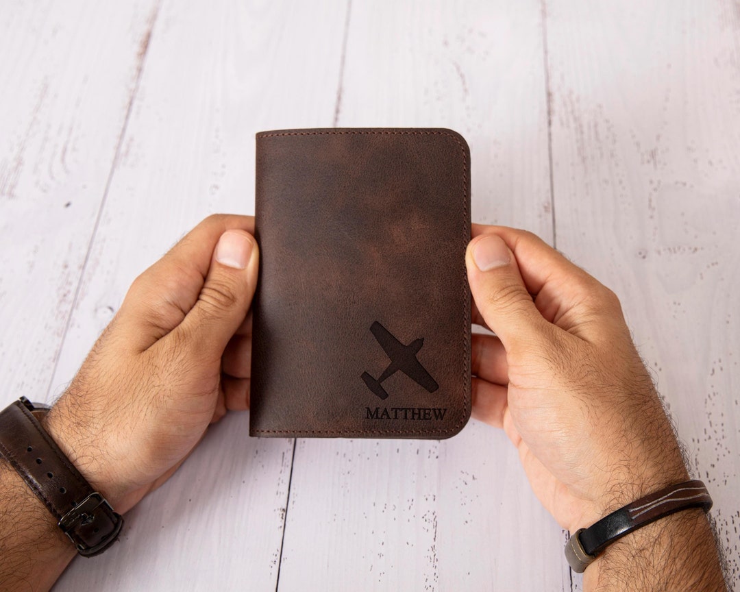 Personalized Leather Aviation Passport Holder: Pilot Gift and Travel ...
