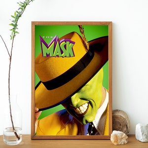 The Mask Movie Poster, Quality Canvas Print, Poster Gift, Wall Art ...