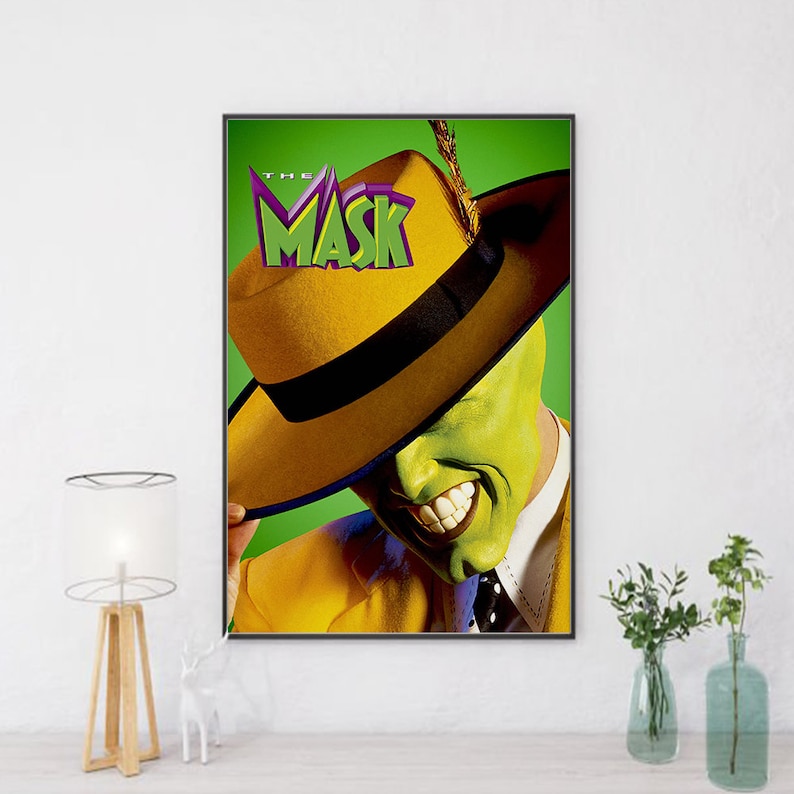 The Mask Movie Poster, Quality Canvas Print, Poster Gift, Wall Art ...