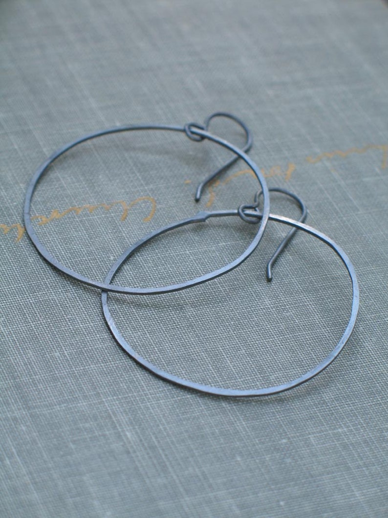 Large Silver Hoop Earrings Large Hoops Hand Hammered Hoops - Etsy