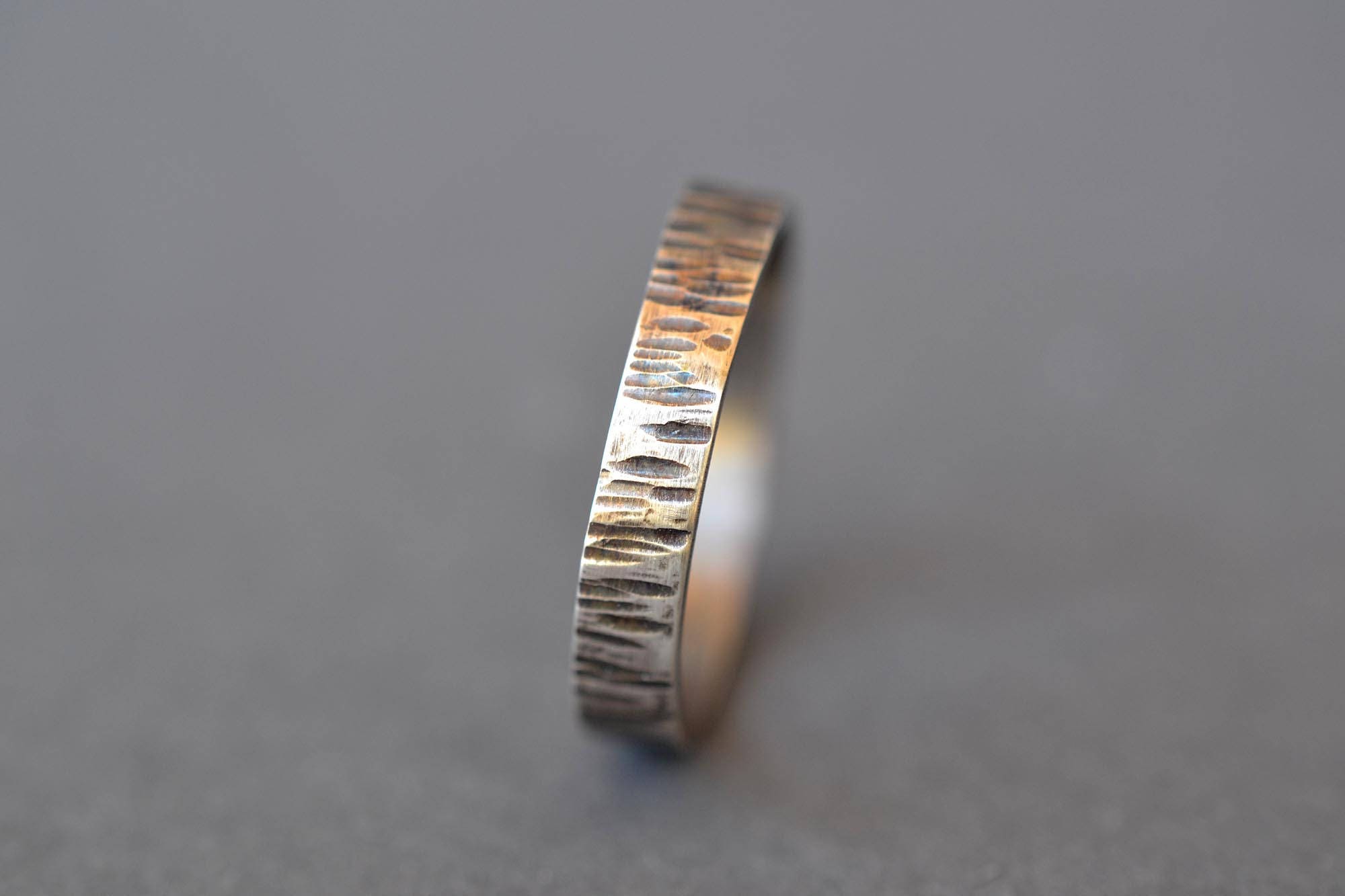 Wood Grain Ring Rustic Wedding Band Simple Textured Ring - Etsy
