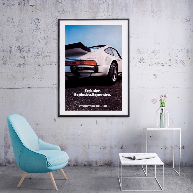Porsche 911 Turbo Ad Poster Fastest Car Art Racing, Unique Home ...