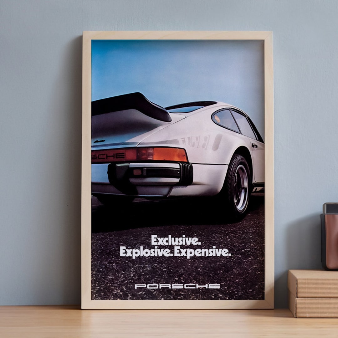 Porsche 911 Turbo Ad Poster Fastest Car Art Racing, Unique Home ...