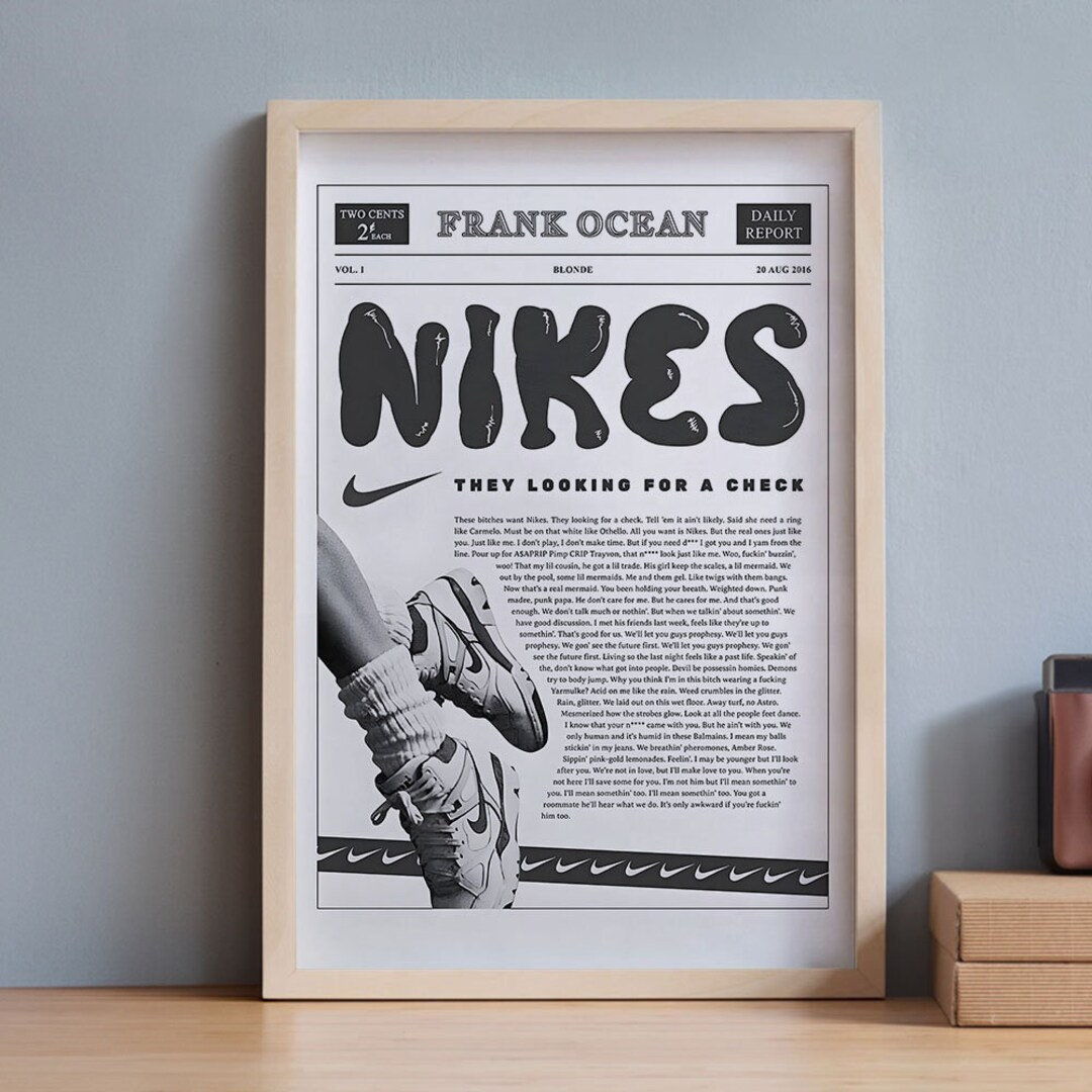 Frank Ocean, Nikes Poster , Retro Poster, Wall Art, Home Decor, Canvas ...