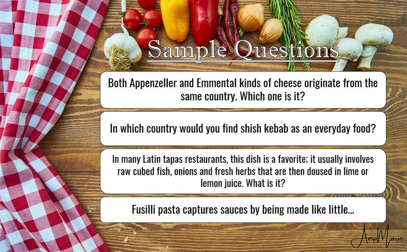 Food & Drink QUIZZO Trivia Powerpoint Game - Etsy