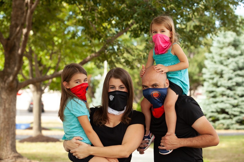 3-tone Pink Color Neck Gaiter Face Covering Mask (3 Sizes - Youth, S/M ...