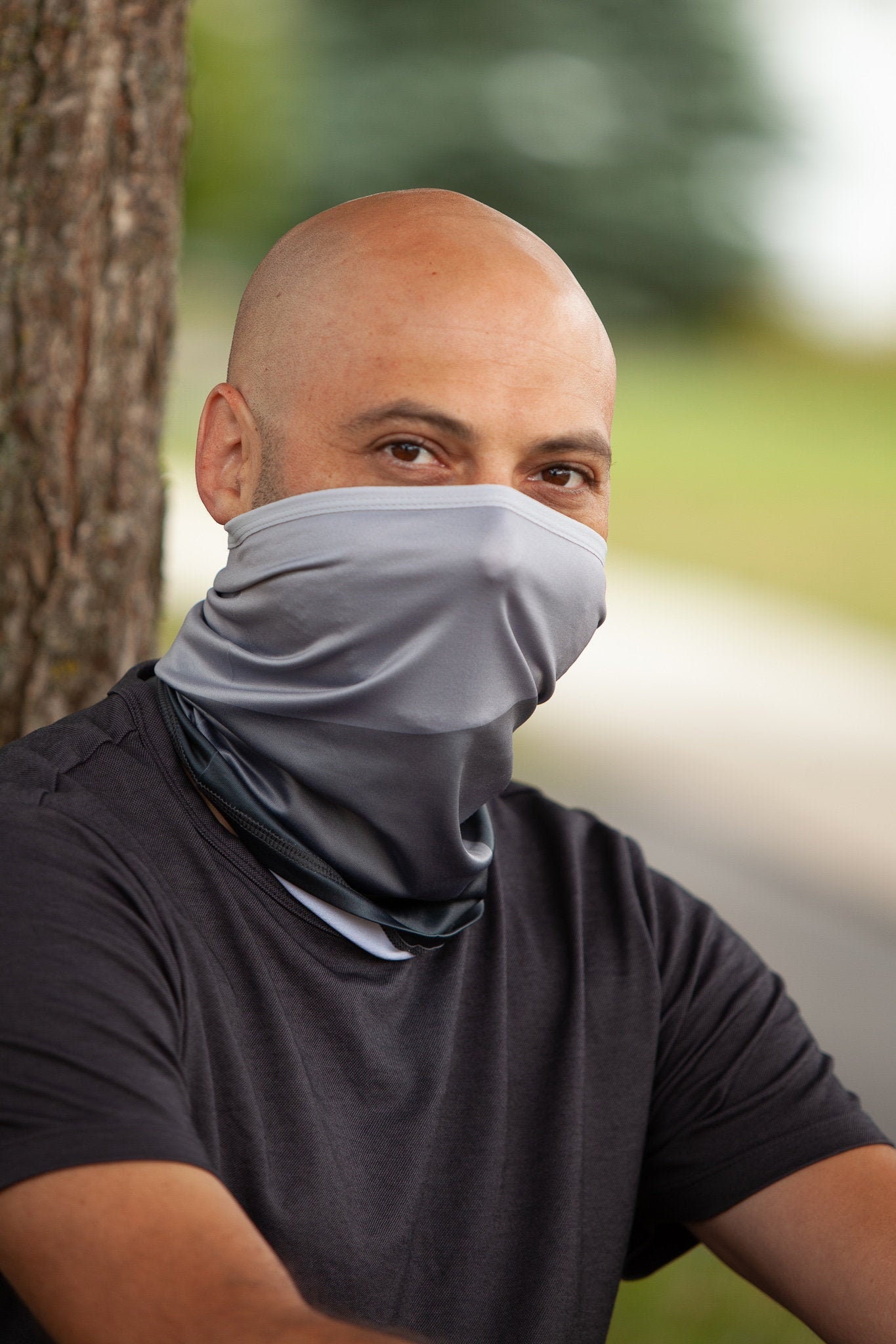 3-tone Gray Color Neck Gaiter Face Covering Mask (3 Sizes - Youth, S/M ...