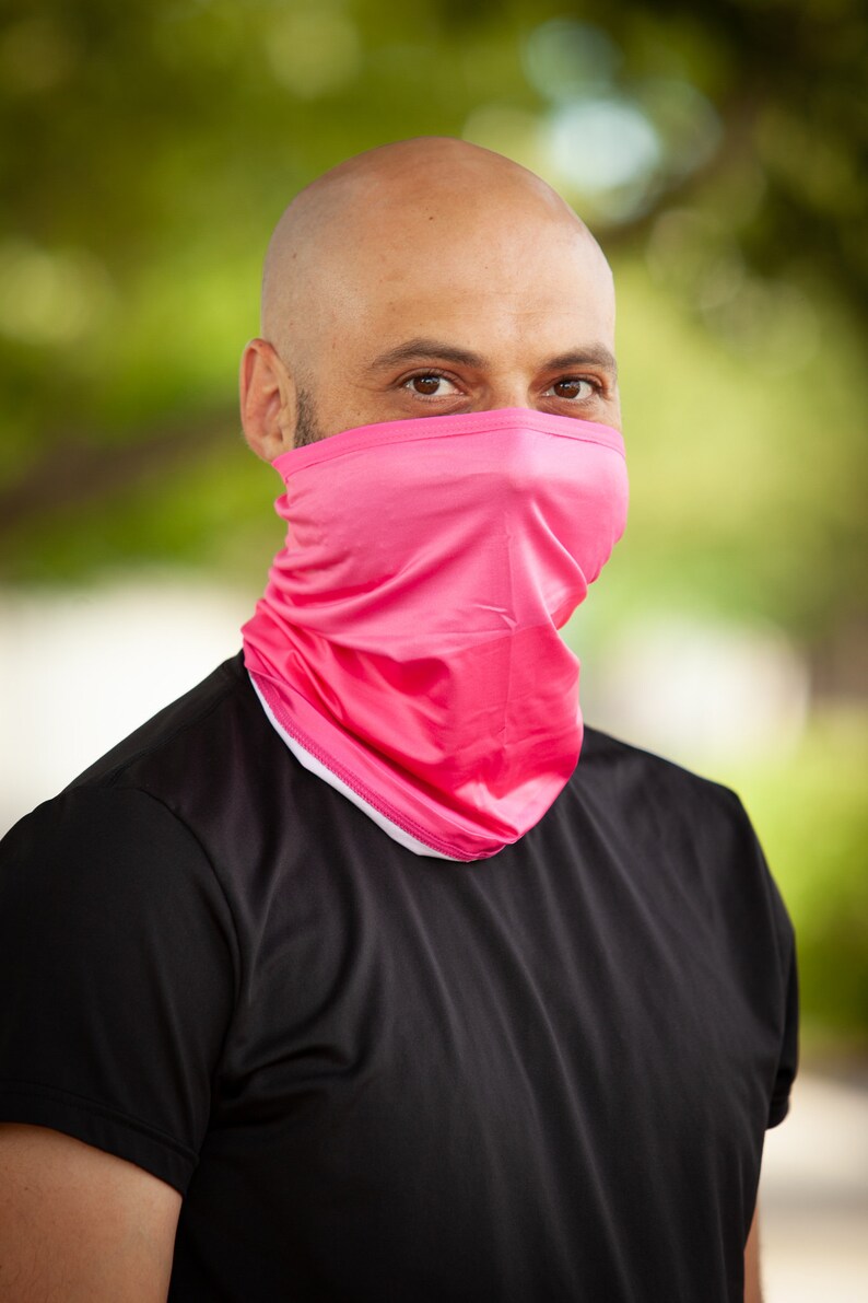 3-tone Pink Color Neck Gaiter Face Covering Mask (3 Sizes - Youth, S/M ...