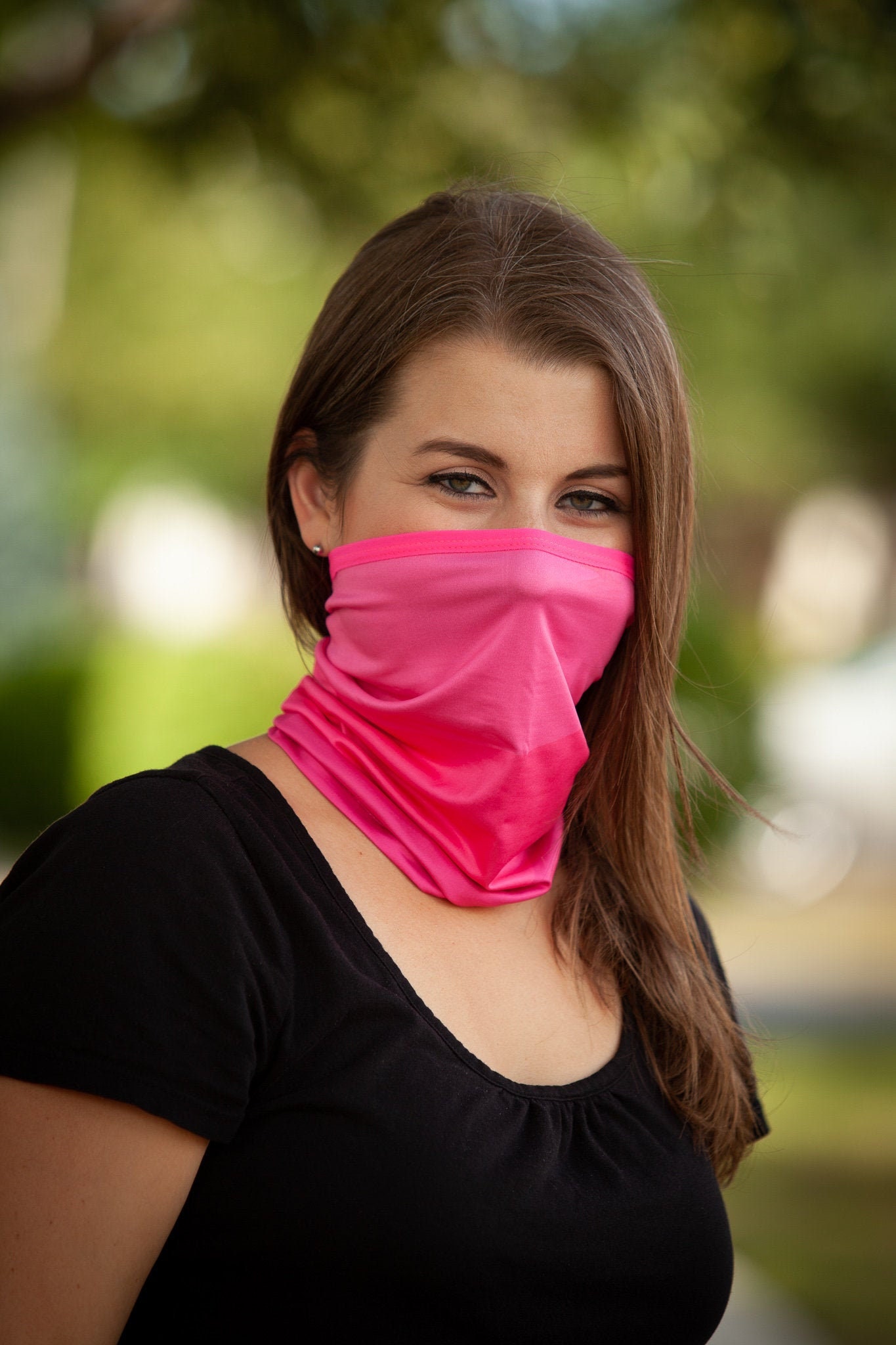 3-tone Pink Color Neck Gaiter Face Covering Mask (3 Sizes - Youth, S/M ...