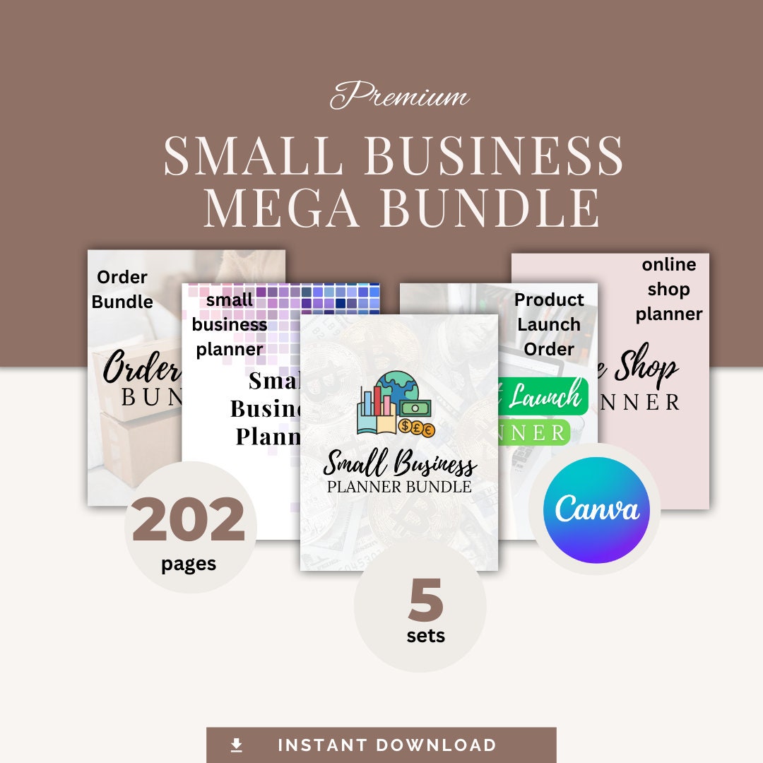 Small Business Mega Bundle Canva Template Editable Planners Checklist Business Planner PDF Small ...