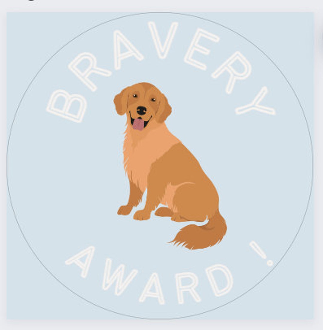 Vet Sticker Bravery Award Dog - Etsy