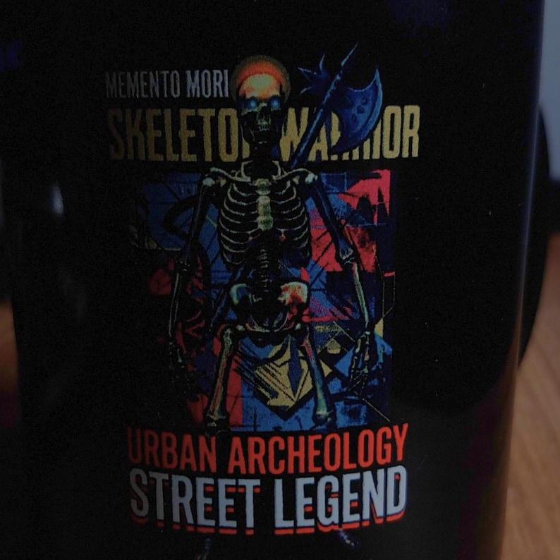 Memento Mori Skeleton Warrior Mug | Y2K Streetwear Aesthetic Coffee Cup ...