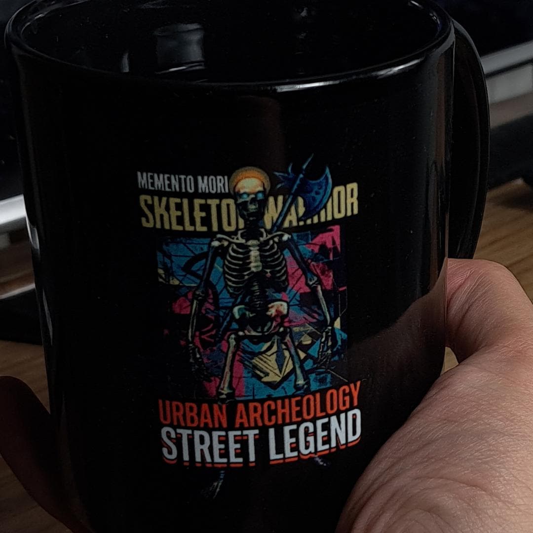 Memento Mori Skeleton Warrior Mug | Y2K Streetwear Aesthetic Coffee Cup ...