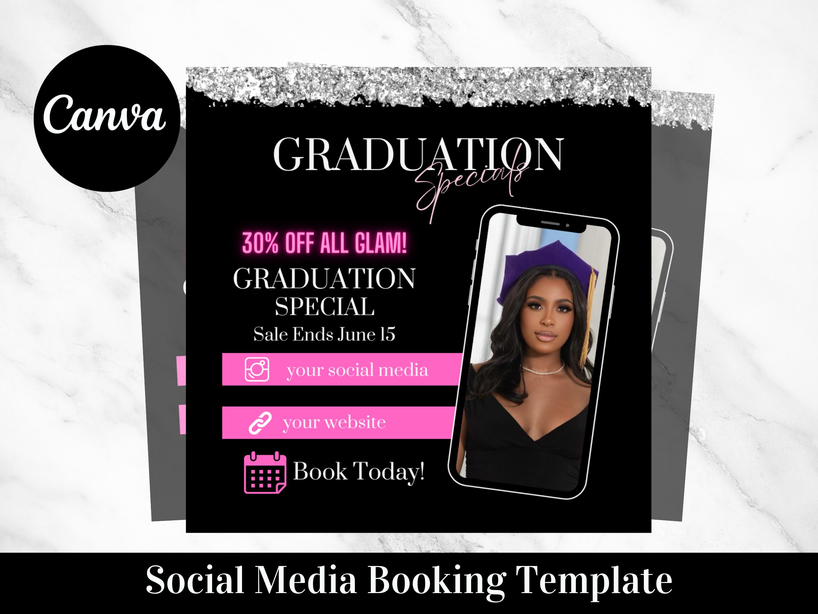 Graduation Booking Flyer, Graduation Specials Flyer, Makeup, Hair ...