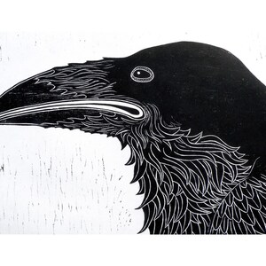 Raven Woodblock Print 10.5 X 15 Inches - Etsy