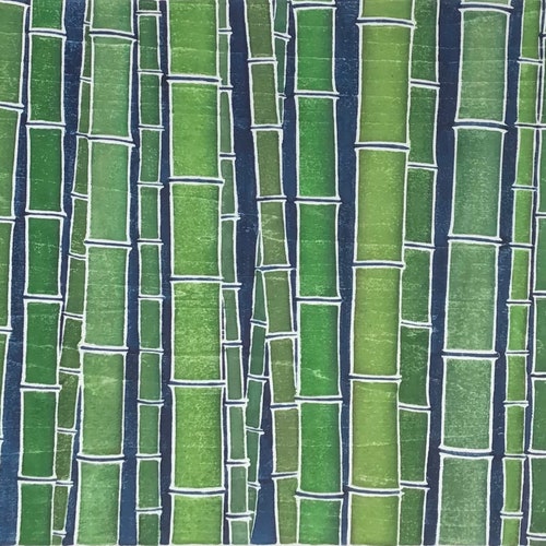 Bamboo Forest Woodblock Print - Etsy