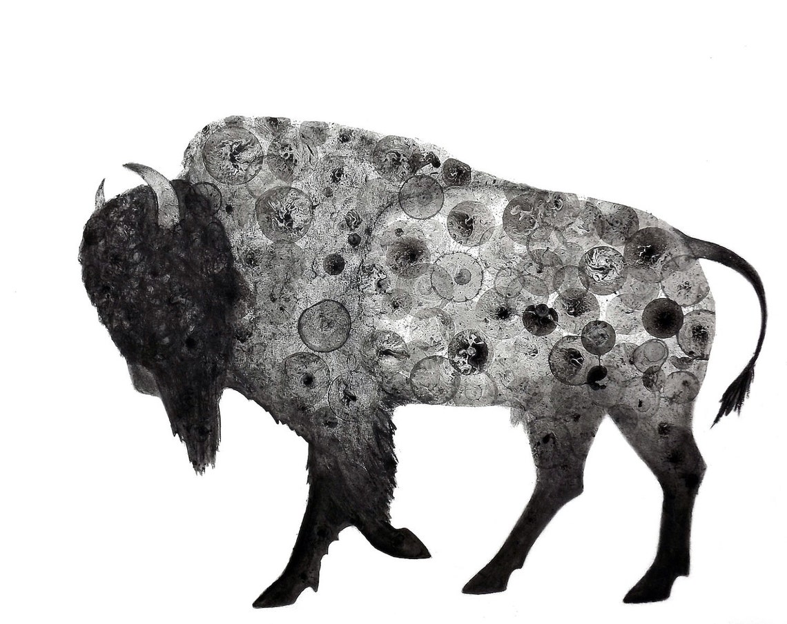 Bison 8X10 Print of My Original Ink Painting Animal Painting - Etsy