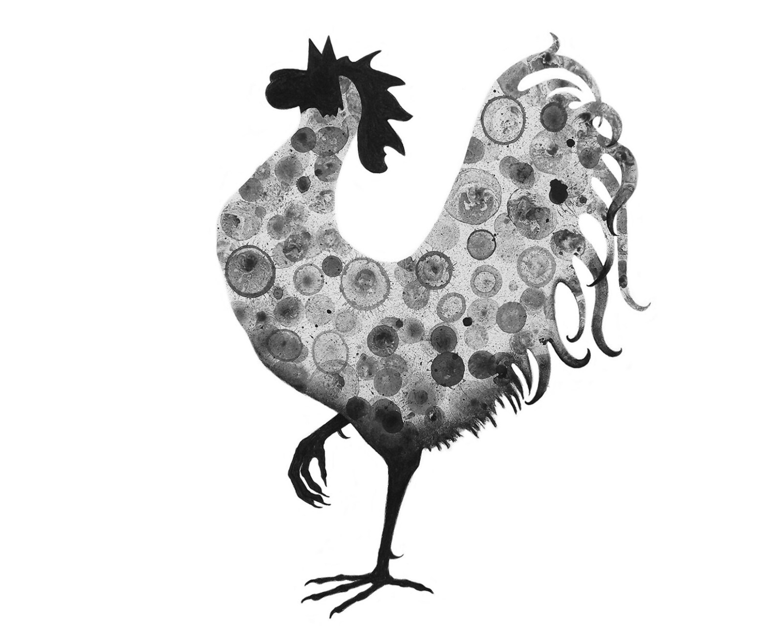 Rooster 8x10 Print of My Original Ink Painting, Kitchen Art, Animal ...