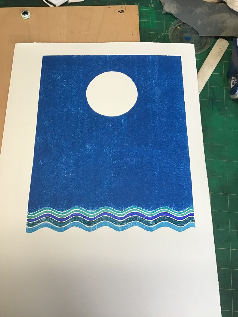 Original Woodblock Print White Line Woodblock Print - Etsy