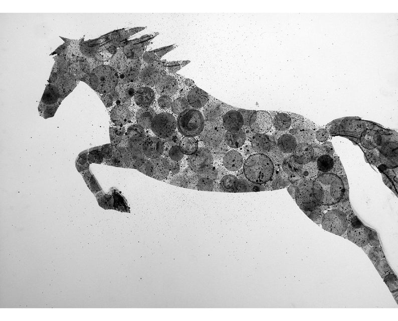 Original Ink Painting Ink Bubble Flying Start 18X24 - Etsy