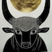 Ox Hand Pulled Woodblock Print Year of the Ox - Etsy