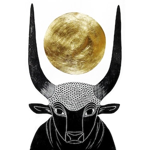 Ox Hand Pulled Woodblock Print Year of the Ox - Etsy