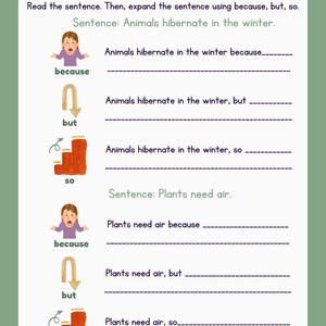 Expanding Sentences BUNDLE | the Writing Revolution | Because but so ...