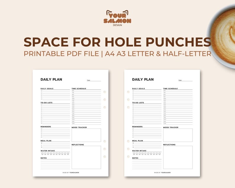 Printable &digital Daily Planner PDF, Undated Productivity Template ...