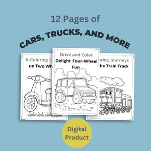 Children Busy Book Coloring Pages Kids Cars Trucks Train Transportation ...