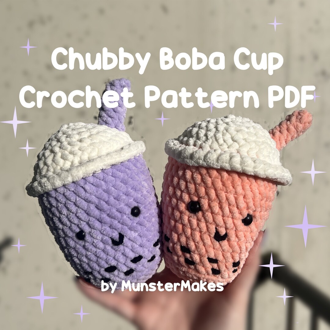 Chubby Boba Cup Crochet Pattern PDF - Etsy