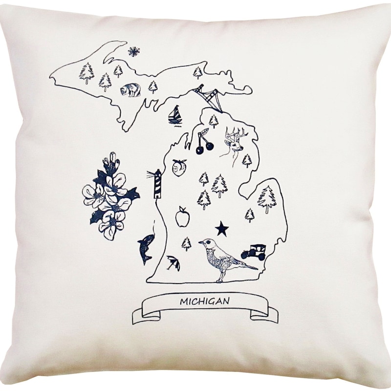Michigan Pillow - Etsy