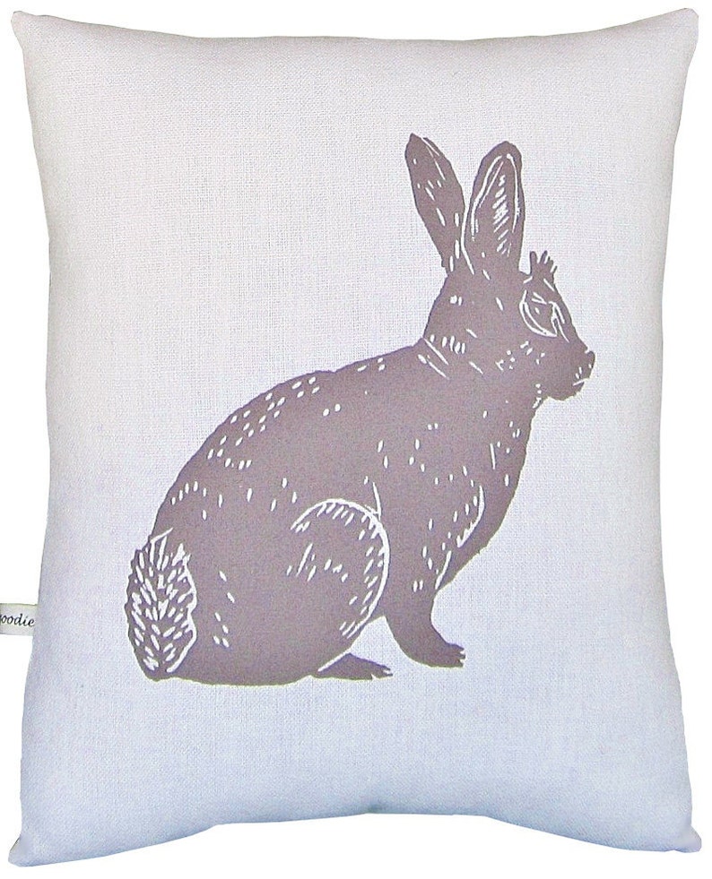 Block Print Bunny Accent Pillow - Etsy