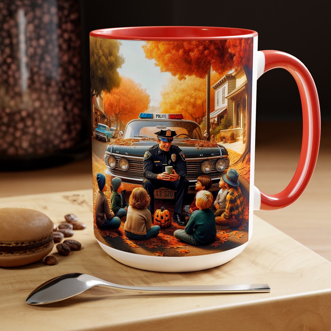 Friendly Police Officer Talking With Children in a Small Town Gift Two ...
