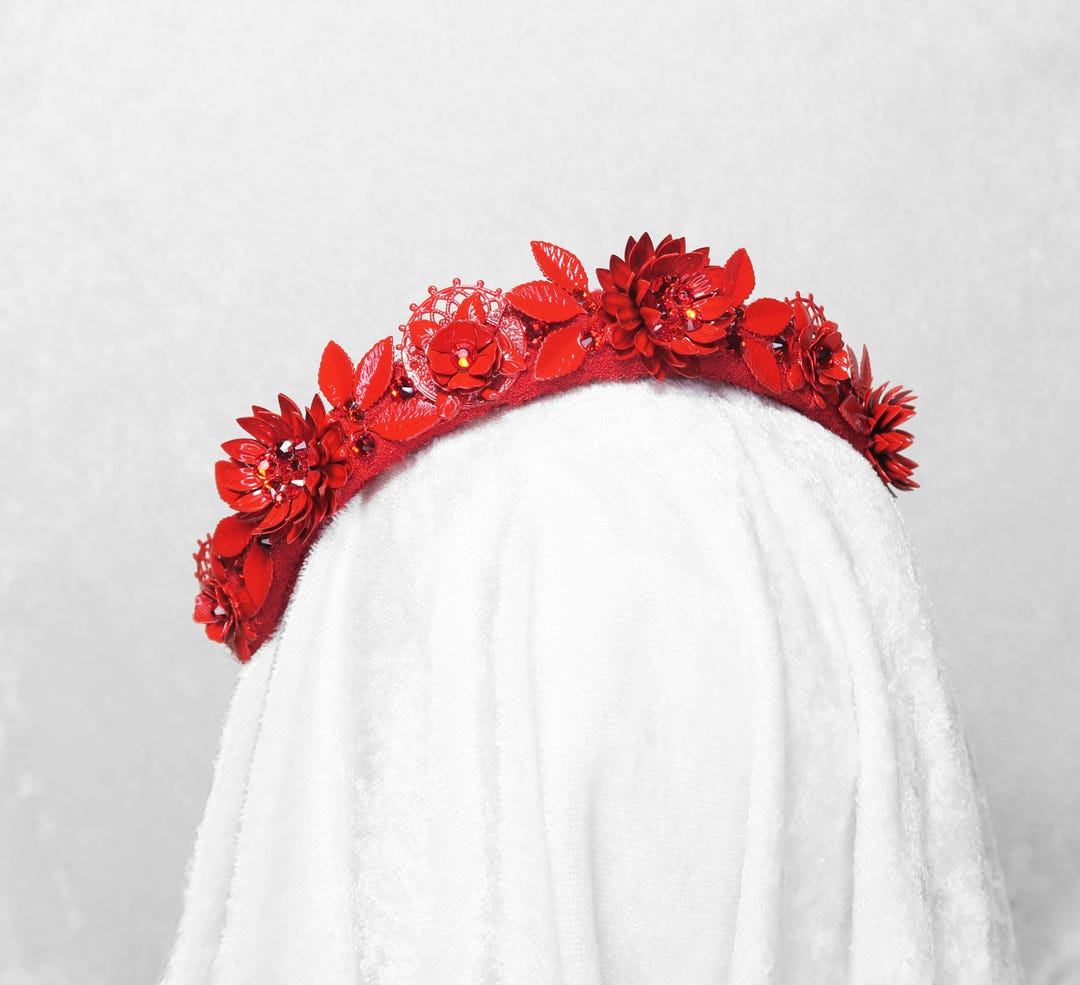 Red Floral Decadence Crown - by Loschy Designs - MADE TO ORDER, Will ...