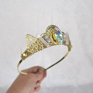 Mars Rainbow Gem Tiara in Gold Loschy Designs MADE TO - Etsy