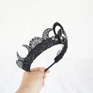 Eclipse - Black Crown With Gray Gemstone - by Loschy Designs - MADE TO ...