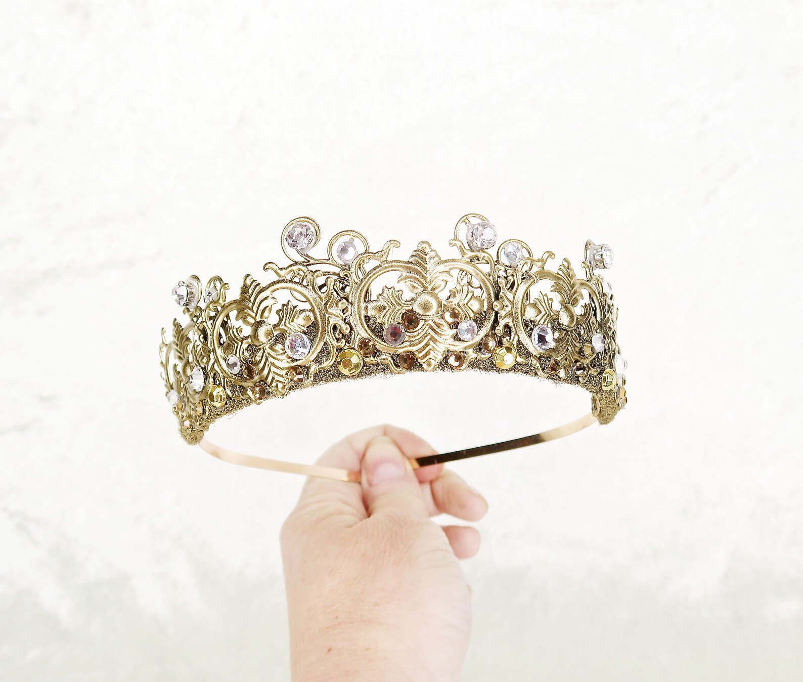 Gold Filigree Gemstone Tiara - Regency Inspired Crown - Etsy
