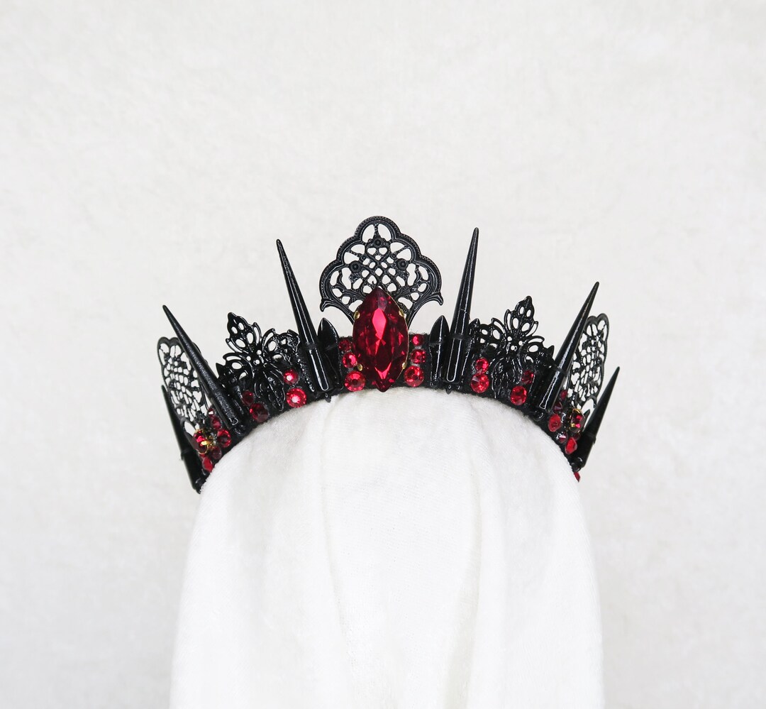 Queen Nikita Black Crown With Red Gemstones by Loschy Designs MADE TO ...