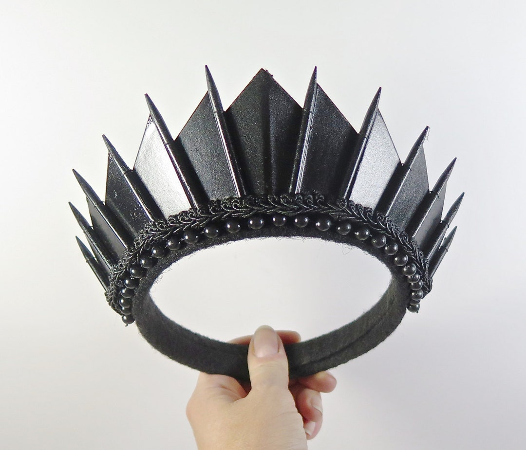Black Blade Crown – Spiked Headpiece With Beads - Etsy