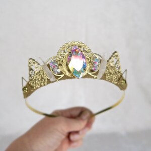 Mars Rainbow Gem Tiara in Gold Loschy Designs MADE TO - Etsy