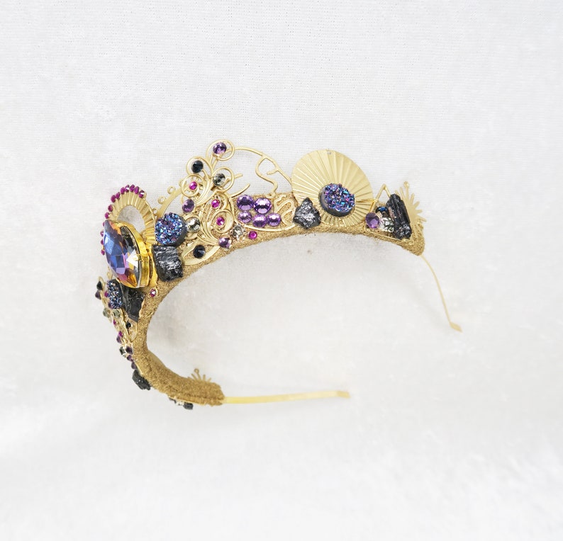 Gemini Celestial Crown - Gold Tourmaline and Gemstone Headpiece - Etsy