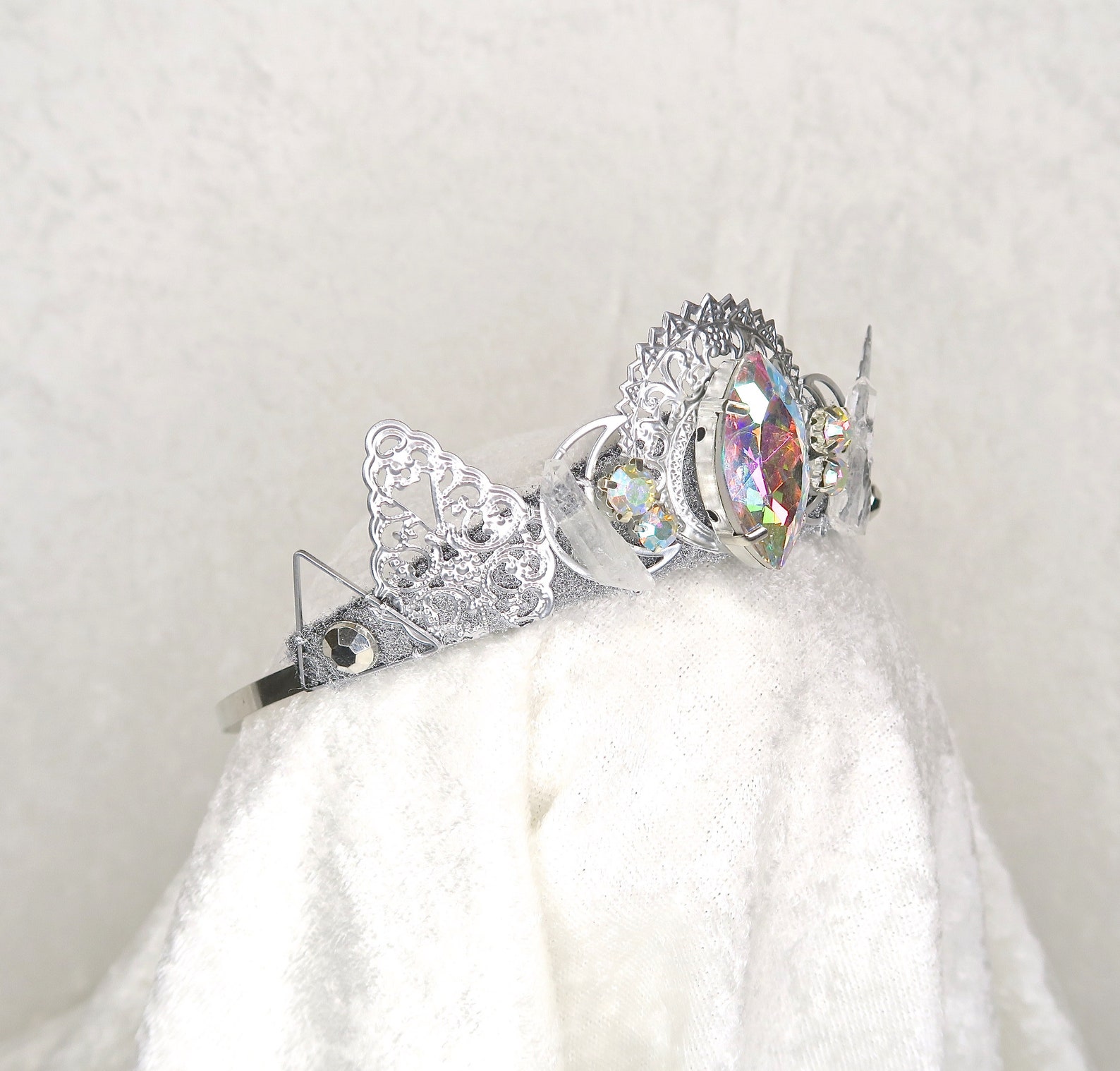 Mars Rainbow Gem Tiara in Silver Loschy Designs MADE TO - Etsy