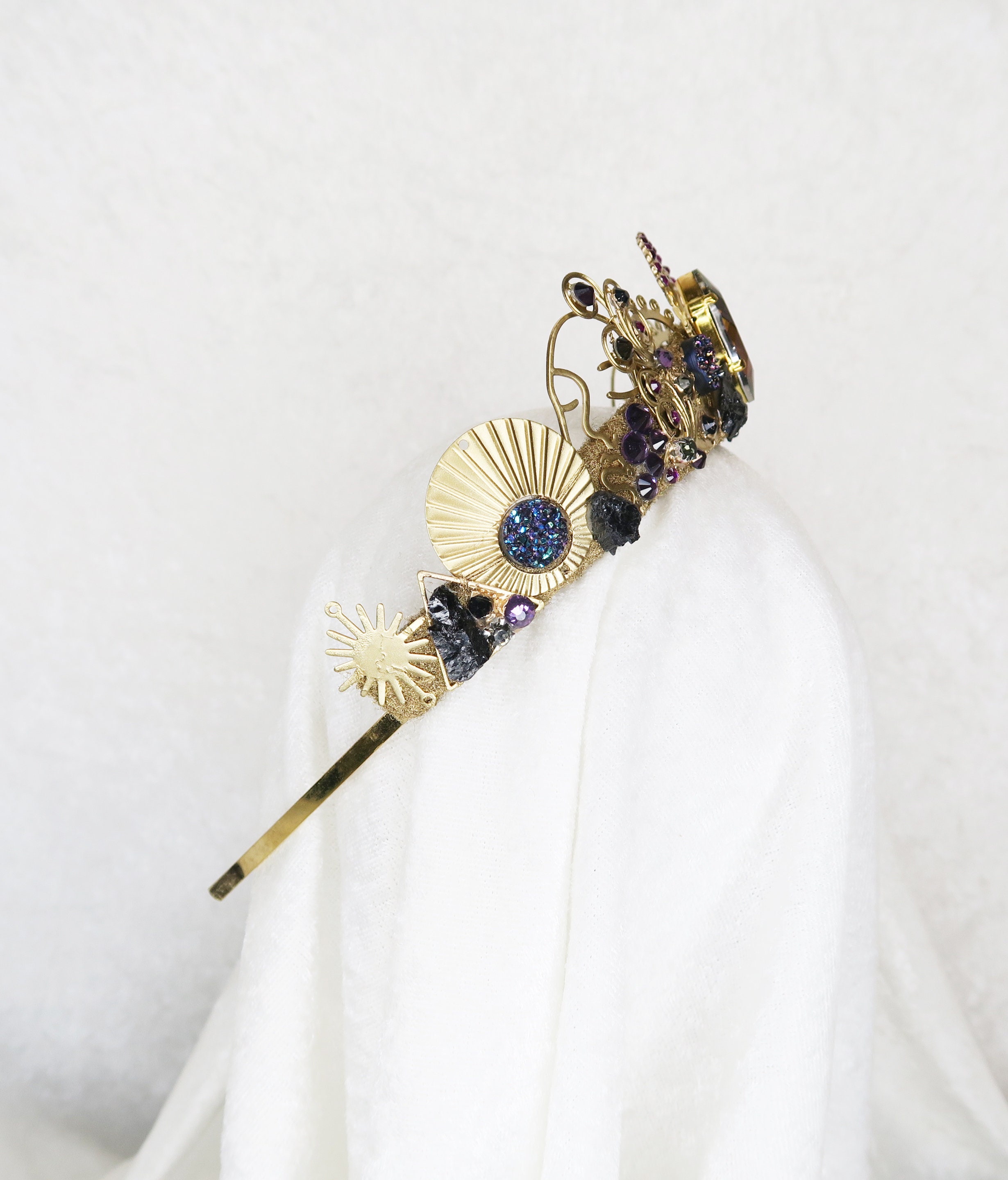 Gemini Celestial Crown Gold With Tourmaline and Gemstones - Etsy