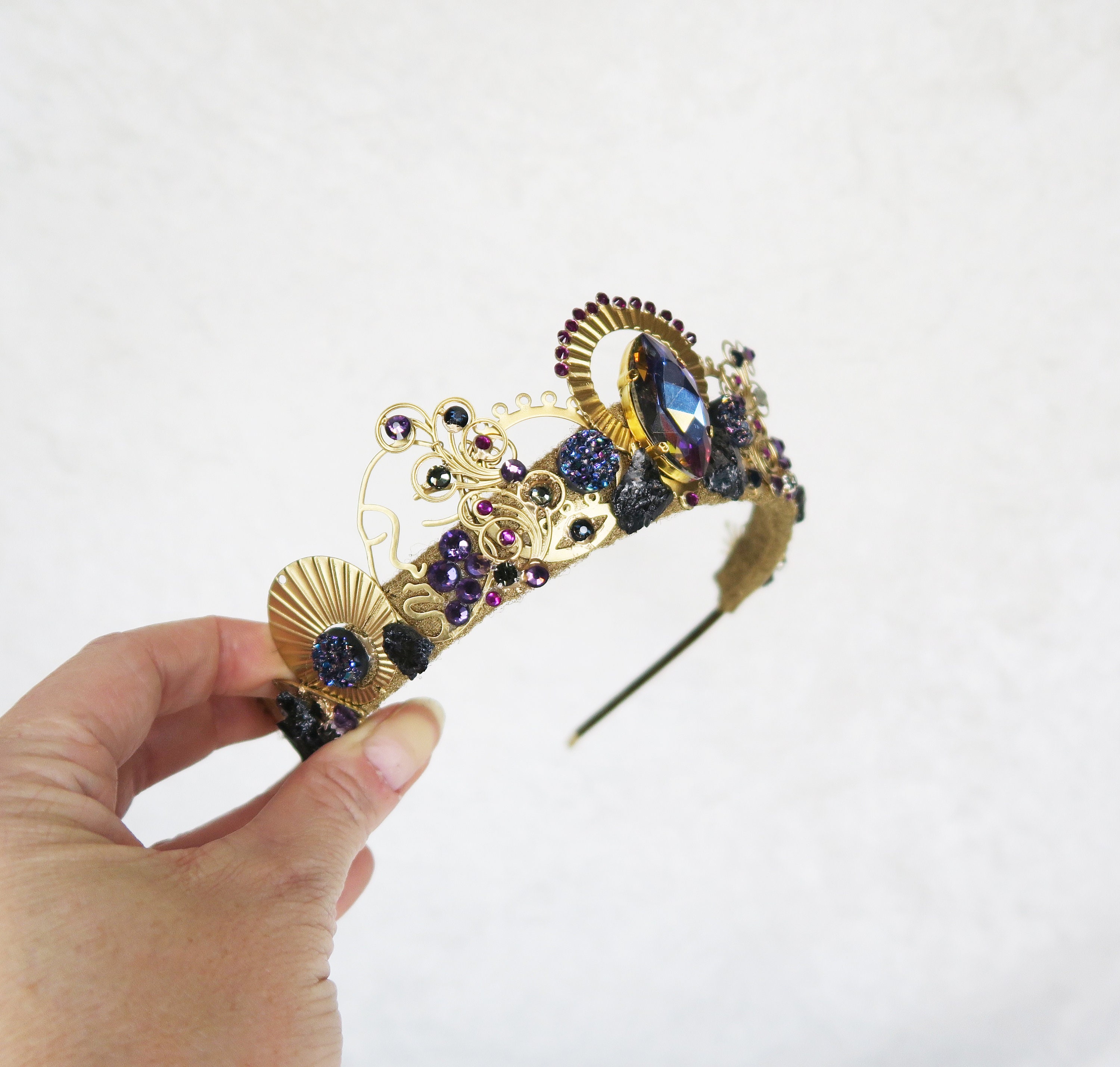 Gemini Celestial Crown Gold With Tourmaline and Gemstones - Etsy