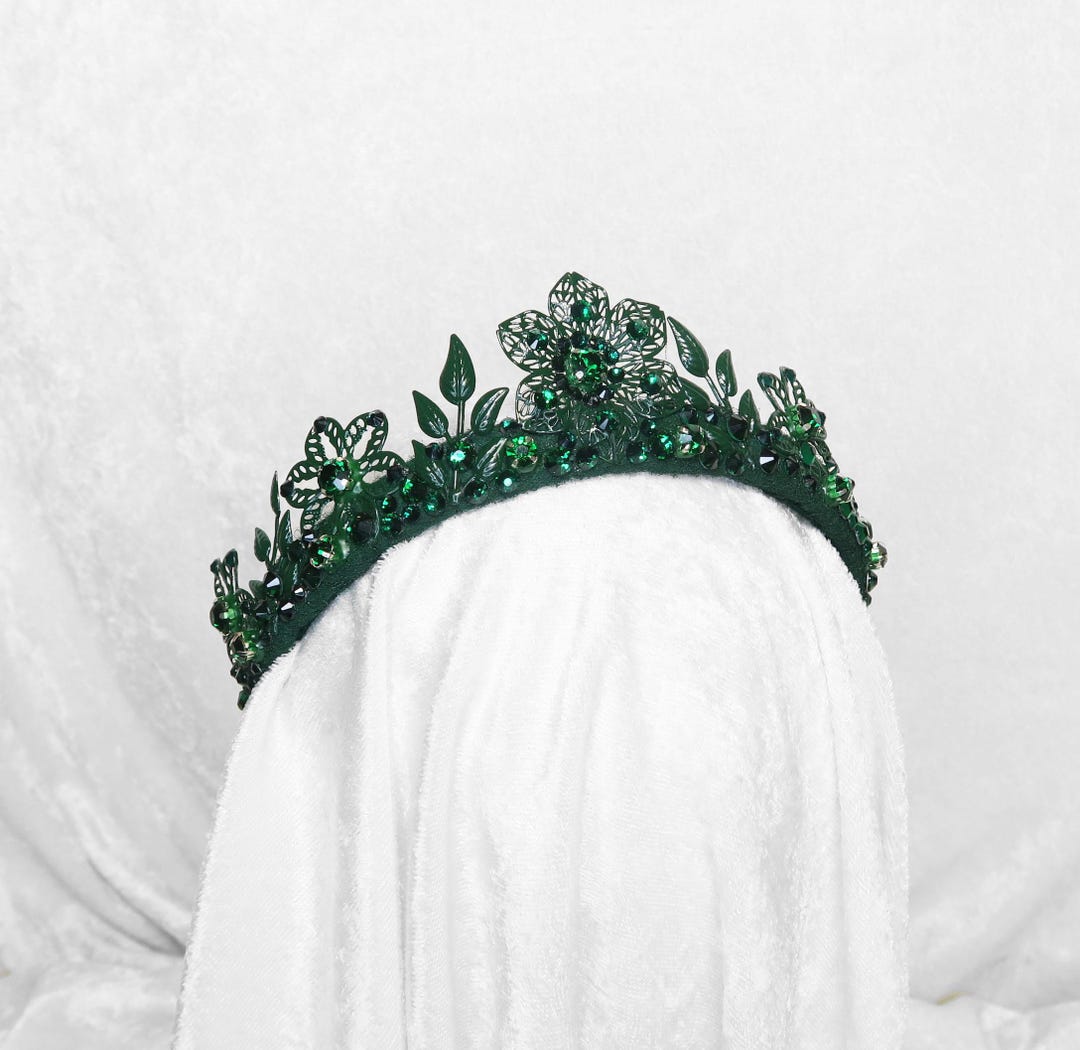 Handmade Green Rose Crown – Gemstone Headpiece, Loschy Designs - Etsy