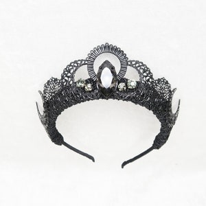 Eclipse - Black Crown With Gray Gemstone - by Loschy Designs - MADE TO ...