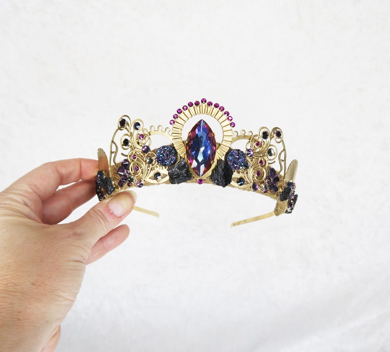 Gemini Celestial Crown - Gold Tourmaline and Gemstone Headpiece - Etsy
