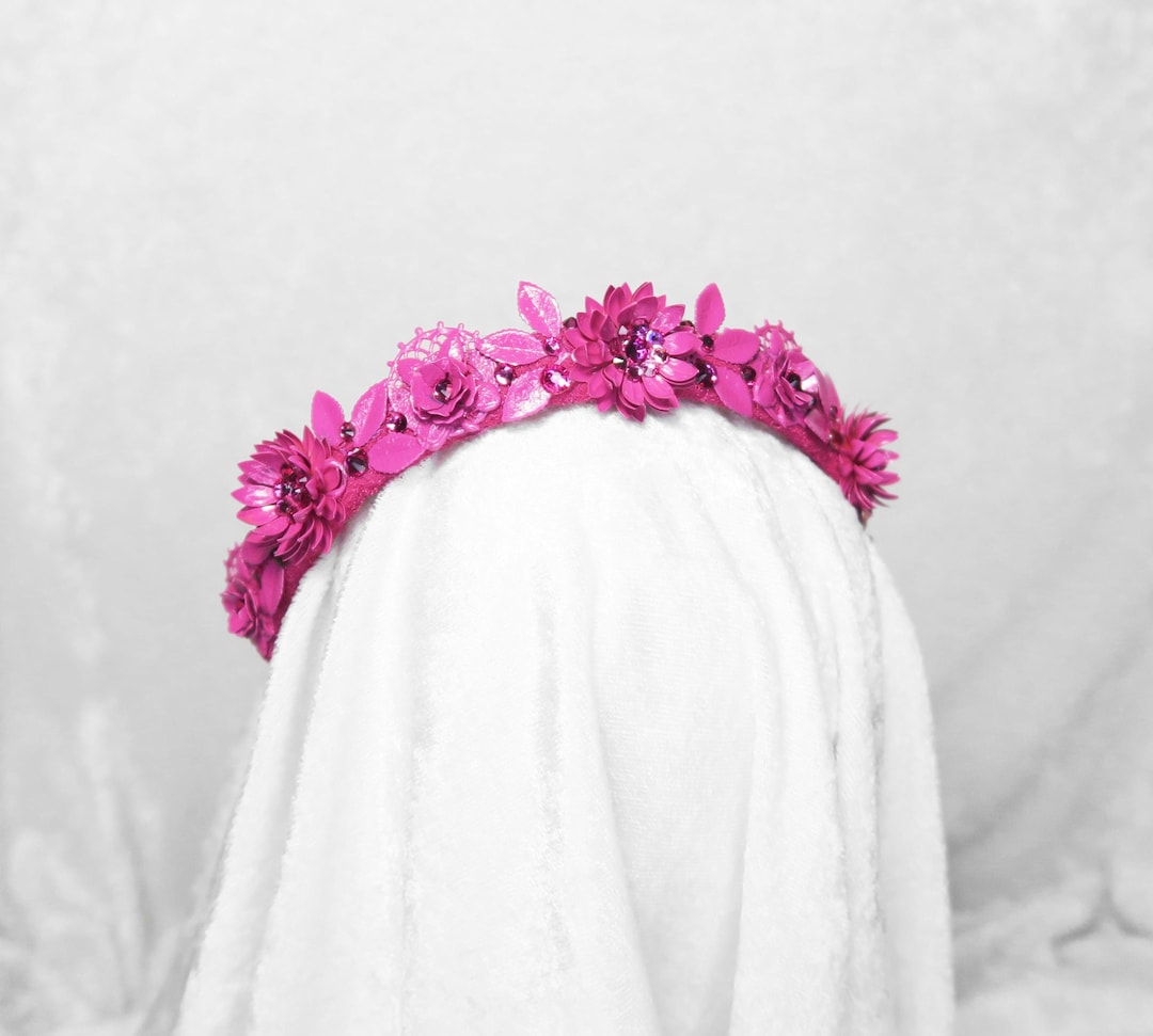 Pink Floral Decadence Crown - by Loschy Designs - MADE TO ORDER, Will ...
